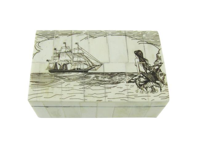 Click here for Fake Reproduction Scrimshaw Art Bone Mermaid Nauti... prices
