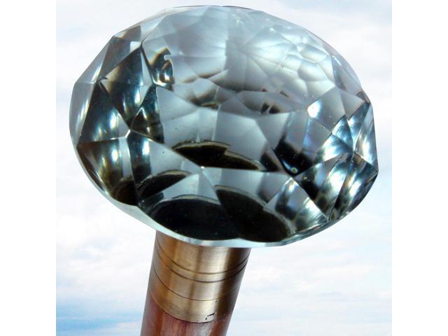 Click here for Treasure Gurus Cane with Glass Handle & Brass Acce... prices