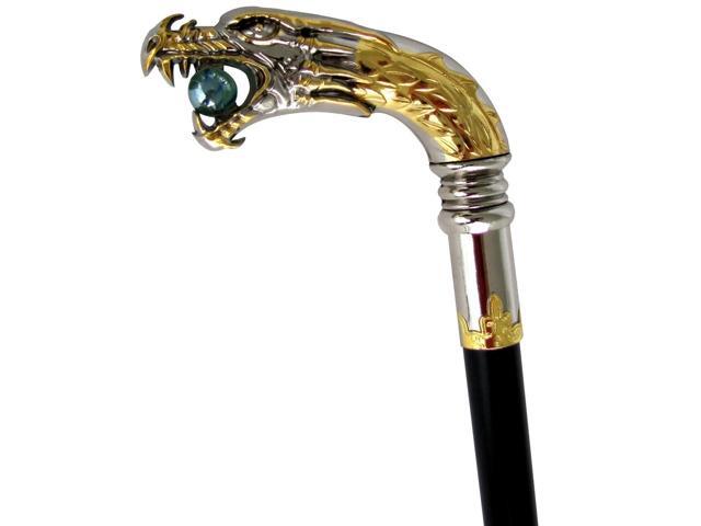 Click here for Treasure Gurus Silver Plated Dragon Head Cane Walk... prices