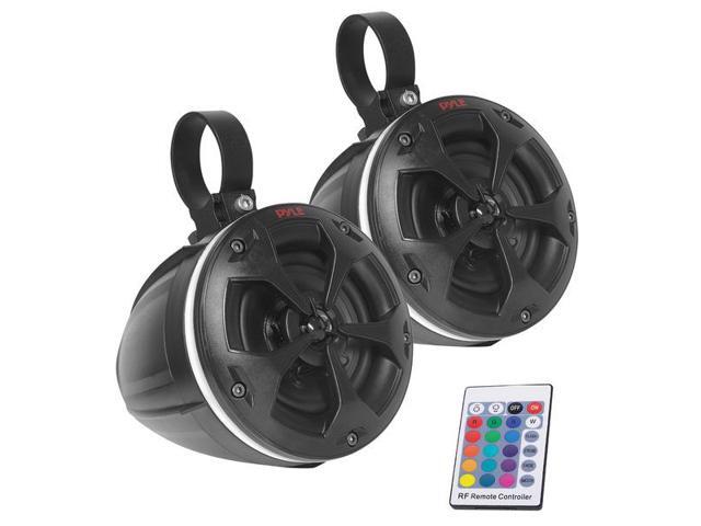 Pyle Waterproof Off-Road Speakers  800 Watt PowerSport System  Rgb Lights - Black