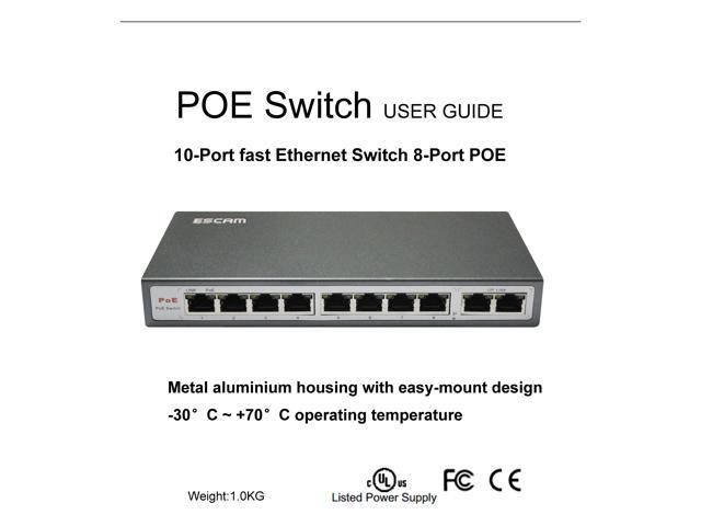 Click here for ESCAM 8CH POE Switch 10/100M 150m Distance 120W DC... prices