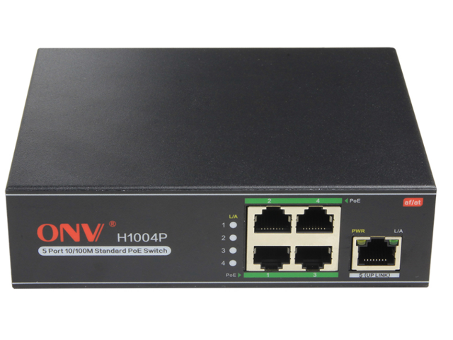 Click here for ONV-H1004P 5-Port 10/100M Standard PoE Switch prices