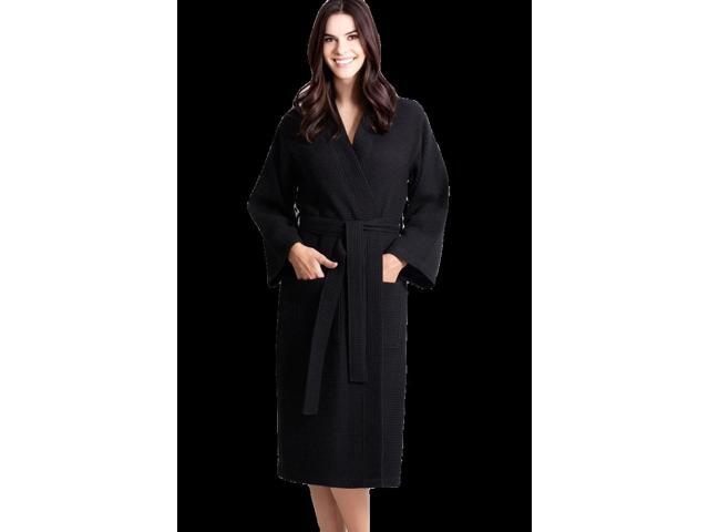 Click here for Womens Waffle Black Long Premium CottonBlend Bathr... prices