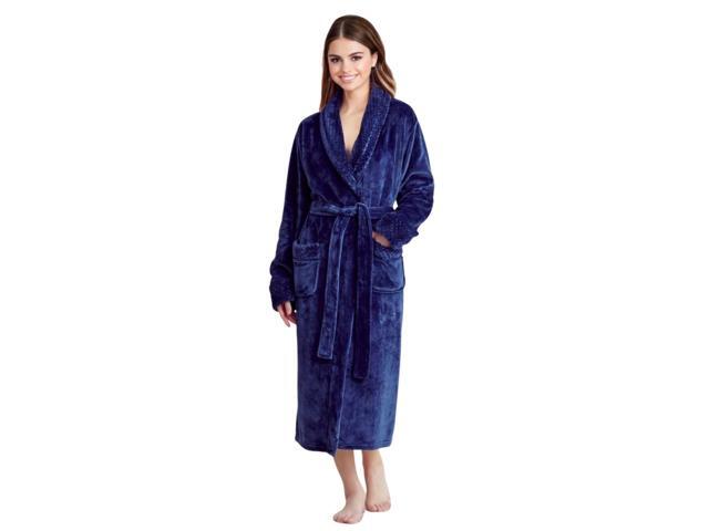Click here for Women Plush Shawl Collar Robe  Fleece Bathrobe  Na... prices
