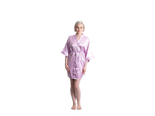 Click here for Satin Kimono Lilac Short Robe for Women (Small/ Me... prices
