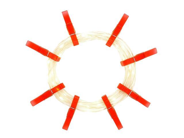 Click here for Elegani 36 LED Red Photo Clip String Light with Gr... prices