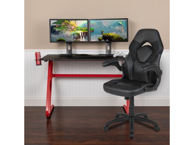 Click here for Flash Furniture Red Computer Gaming Desk and Black... prices