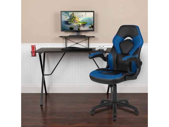 Click here for Flash Furniture Black Computer Gaming Desk and Blu... prices