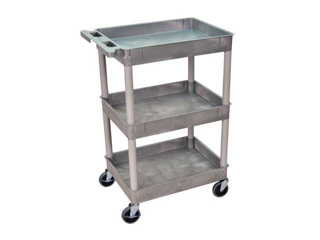 Click here for Luxor STC111-G Three Shelves Tub Cart- Gray prices