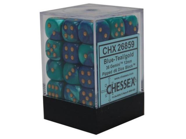 Click here for D6 12mm Blue & Teal w/Gold (36) MINT/New prices