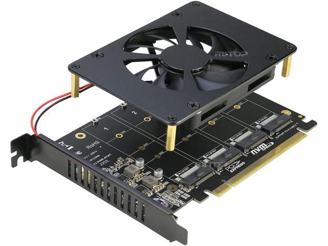 Click here for Quad NVMe PCIe Adapter  RIITOP 4 Port M.2 NVMe SSD... prices