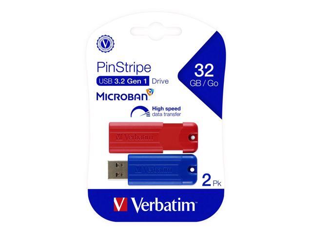 Click here for PinStripe USB 3.2 Flash Drive 32GB Blue/Red 2/Pack... prices