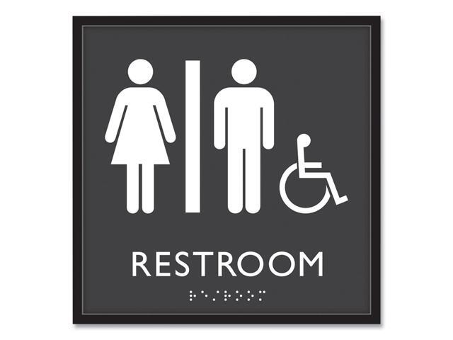 Click here for ADA Sign Unisex Accessible Restroom Plastic 8 x 8... prices