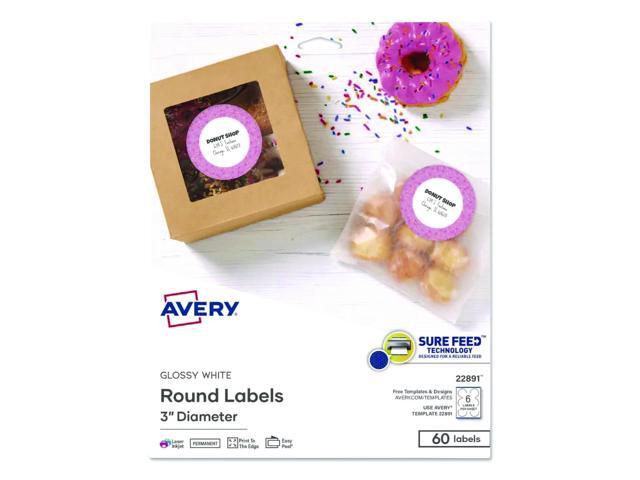 Click here for Sure Feed Glossy Labels 3 dia White 8 Labels/Sheet... prices