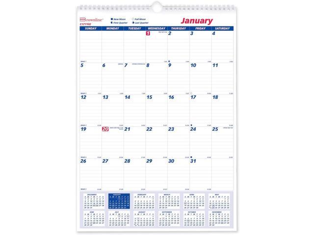 Click here for Brownline One Month Per Page Twin Wirebound Wall C... prices