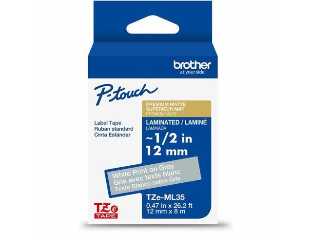 Click here for Brother Genuine P-touch TZeML35 WHT on GRY Label T... prices