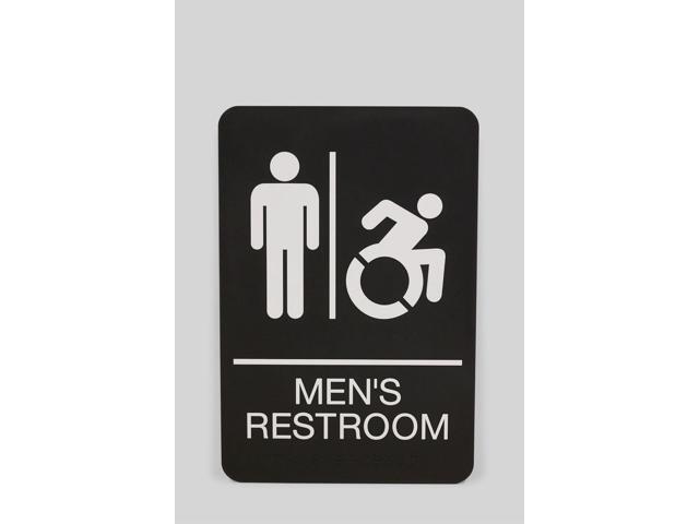 Click here for ADA Sign Mens Restroom 6 x 9 Black Face White Grap... prices