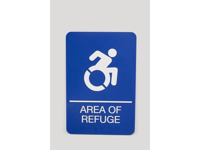 Click here for ADA Sign Area of Refuge 6 x 9 Blue Face White Grap... prices