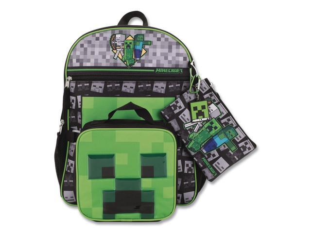 Click here for Minecraft 5-Piece Backpack Set Green/Gray/Black B1... prices