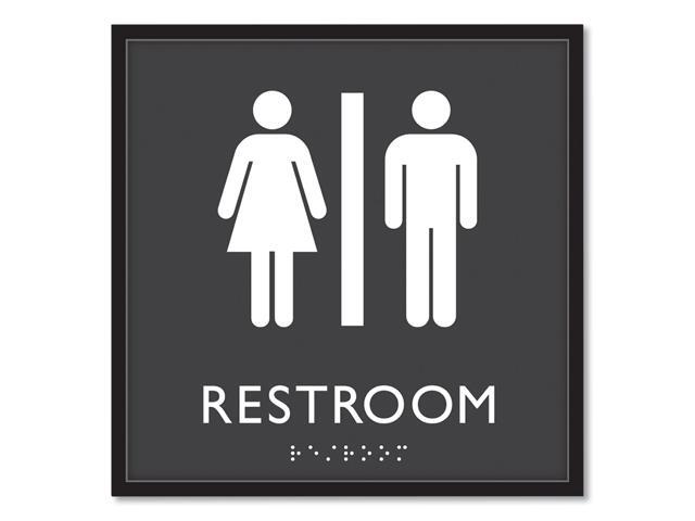 Click here for ADA Sign Unisex Restroom Plastic 8 x 8 Clear/White... prices
