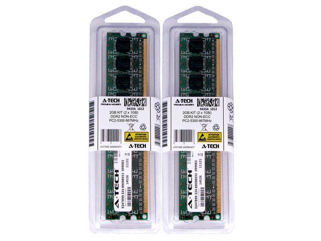 Click here for Atech 2GB Kit Lot 2x 1GB PC2-5300 5300 DDR2 DDR-2... prices
