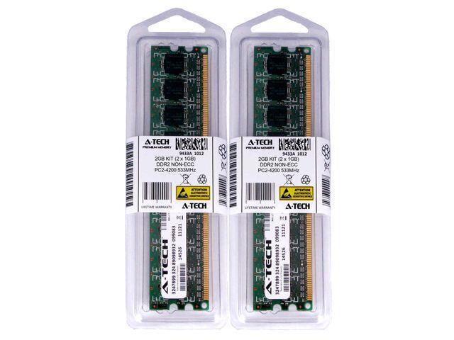 Click here for Atech 2GB Kit Lot 2x 1GB PC2-4200 4200 DDR2 DDR-2... prices