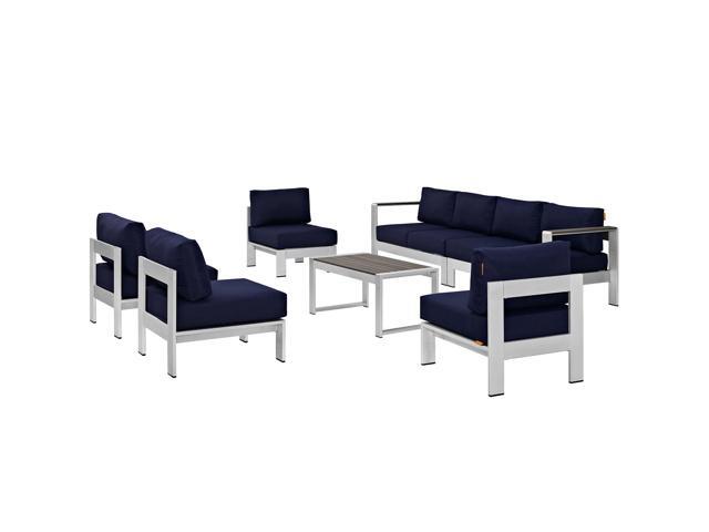 Click here for Shore 7 Piece Outdoor Patio Sectional Sofa Set - S... prices