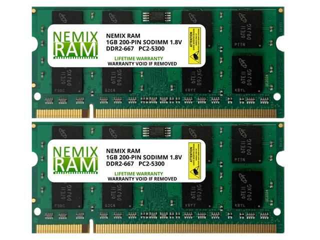 Click here for NEMIX RAM 2GB (2x1GB) DDR2-667MHz PC2-5300 2Rx8 1.... prices