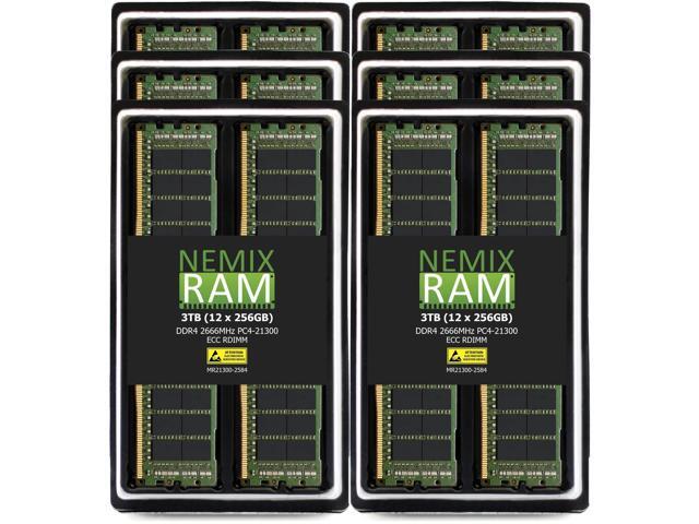 Click here for NEMIX RAM 3TB (12X256GB) DDR4 2666MHZ PC4-21300 8R... prices