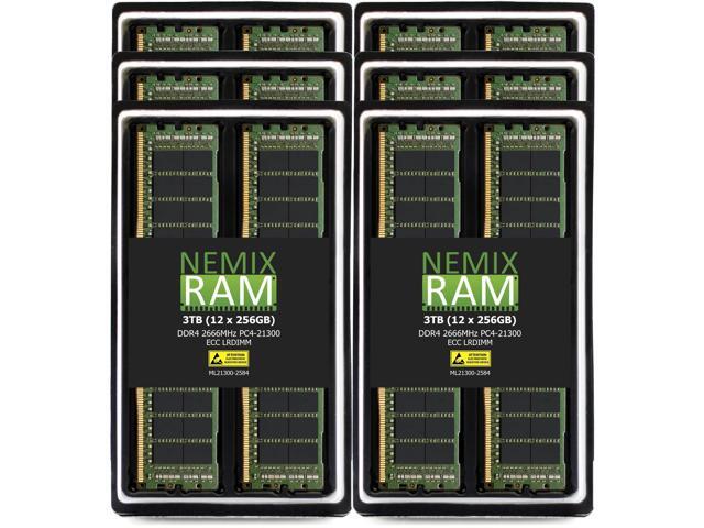 Click here for NEMIX RAM 3TB (12X256GB) DDR4 2666MHZ PC4-21300 8R... prices