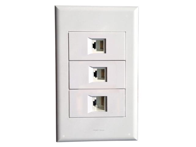 Click here for Wall Plate with RJ11 + RJ11 + RJ45 Keystone Modula... prices