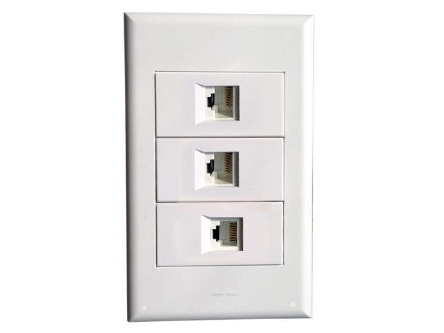 Click here for Wall Plate with RJ45+ RJ45+ RJ11 Keystone Modular... prices