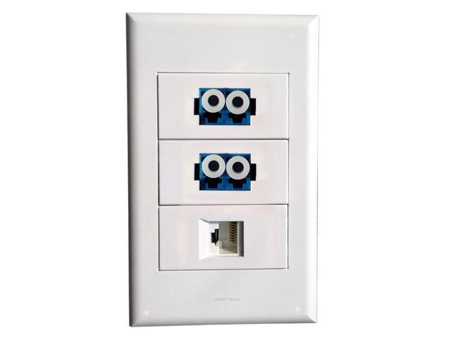 Click here for Wall Plate with 2 LC Duplex+ RJ45 Keystone Modular... prices
