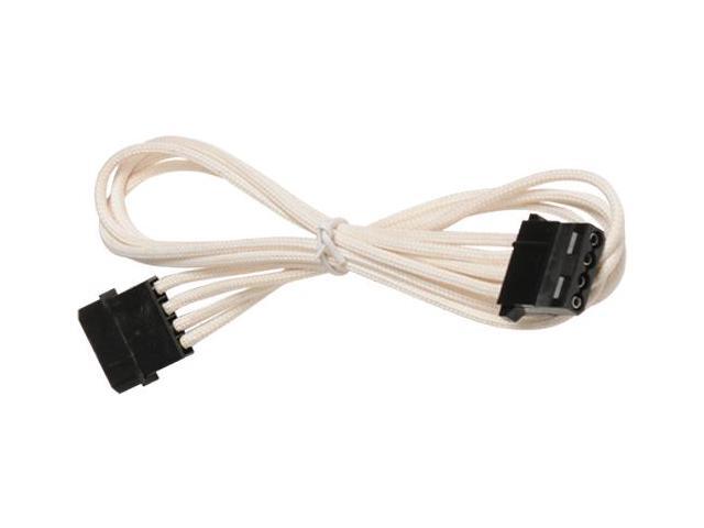 Click here for White 4-Pin Single Cable Premium Braided Male to F... prices