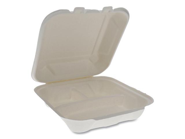 Click here for Pactiv Hinged Lid Container  7.8 x 7.8 x 2.8  3-Co... prices