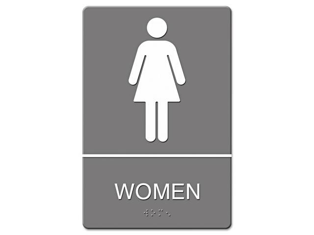Click here for Headline Sign ADA Sign Women Restroom Symbol w/Tac... prices