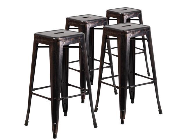 Click here for Flash Furniture 30 High Backless Black-Antique Gol... prices