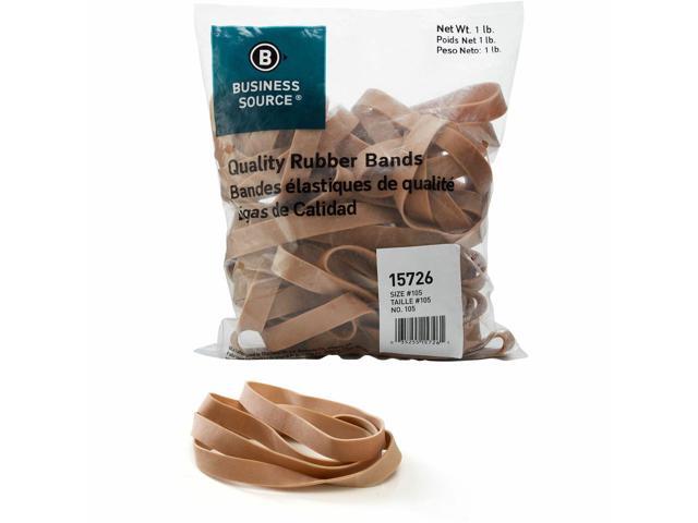 Business Source Rubber Bands Size 105 1 lb./BG 5x5/8 Natural Crepe 15726