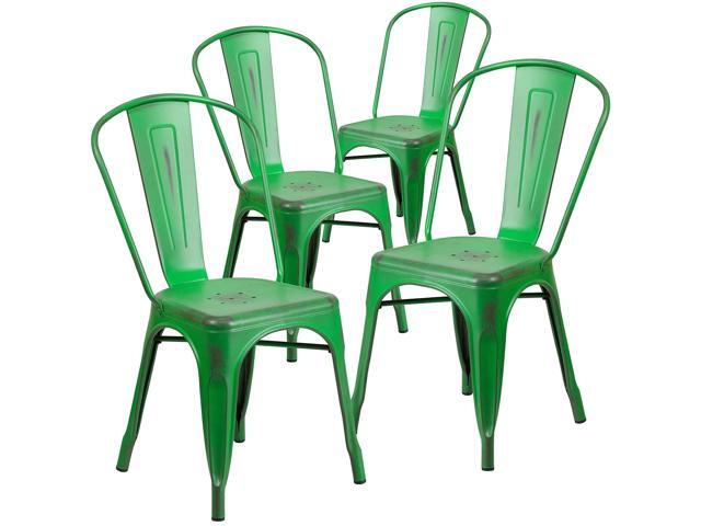Click here for 4 Pk. Distressed Green Metal Indoor Stackable Chai... prices