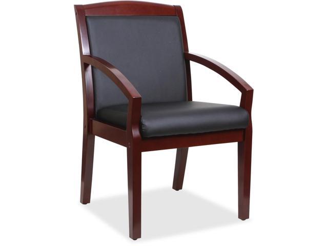 Click here for Lorell Wood Guest Chair 23-1/4x24-3/8x34 Black/Mah... prices