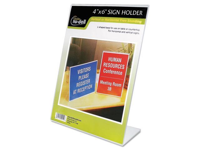 Click here for NuDell Clear Plastic Sign Holder Desktop 4 x 6 354... prices