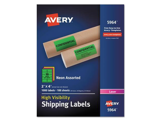 Click here for Avery Neon Shipping Label Laser 2 x 4 Neon Assorte... prices
