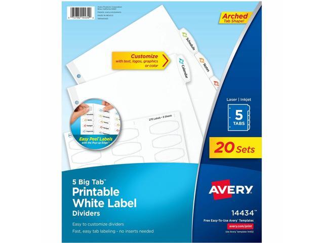 Click here for Avery Big Tab White Label Tab Dividers 5-Tab Lette... prices