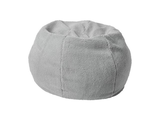 Flash Furniture Dillon Faux Sherpa Refillable Bean Bag Chair Gray (DGBEANSMSHRPGY)