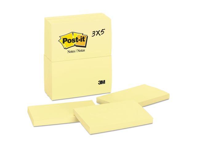 Post-it Original Pads in Canary Yellow 3 x 5 100-Sheet 12/Pack 655YW