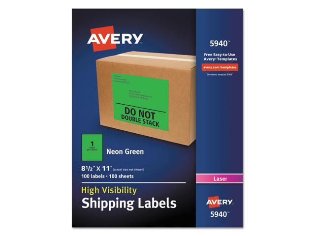 Click here for Avery Neon Shipping Label Laser 8 1/2 x 11 Neon Gr... prices