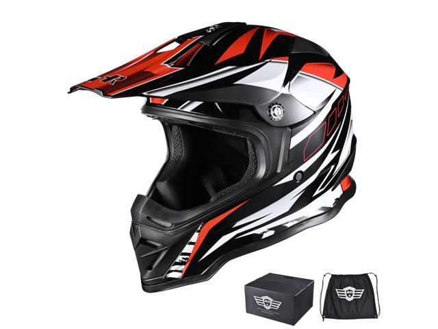 Ahr H-VEN25 Full Face Helmet Dot Adult Outdoor Motocross Off-Road Dirt Bike Xxl - Red