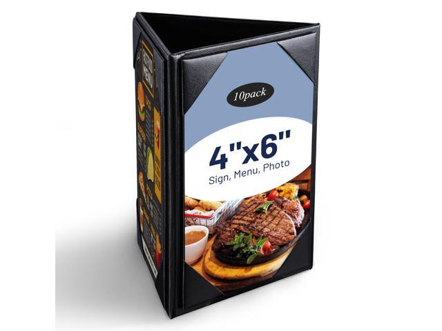Click here for 10pcs 4x6 3-Side Triangle Menu Holder Black Table... prices