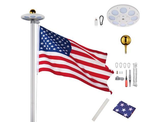Click here for 30 Ft Sectional Aluminum Flag Pole Kit with 136 LE... prices
