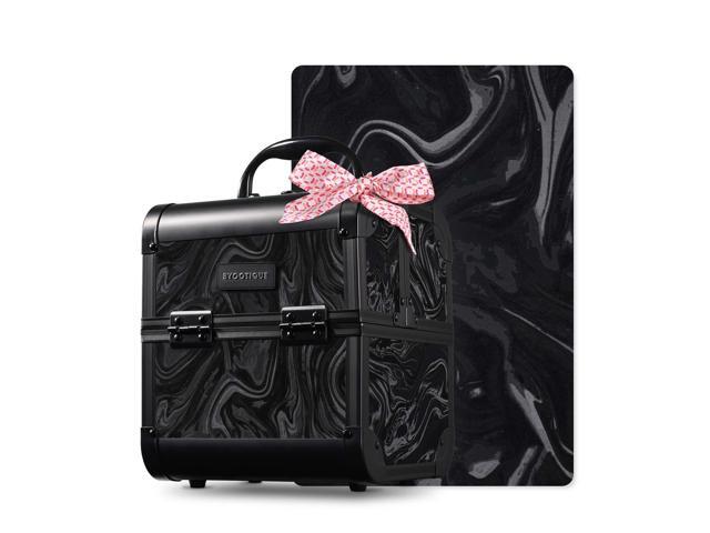 Byootique Makeup Train Case Cosmetic Organizer w/ Mirror Tray Artist Cb Dusk - Black
